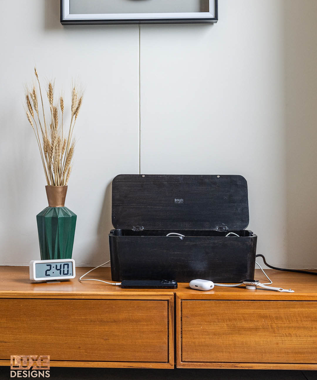 Cable Management Wood Box (IND-BlackMangoBox) – LuxeDesigns
