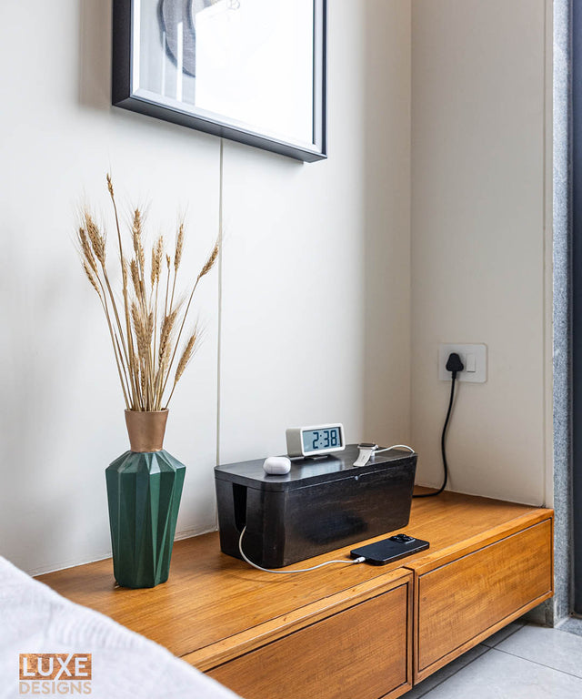 Cable Management Wood Box - Black – LuxeDesigns