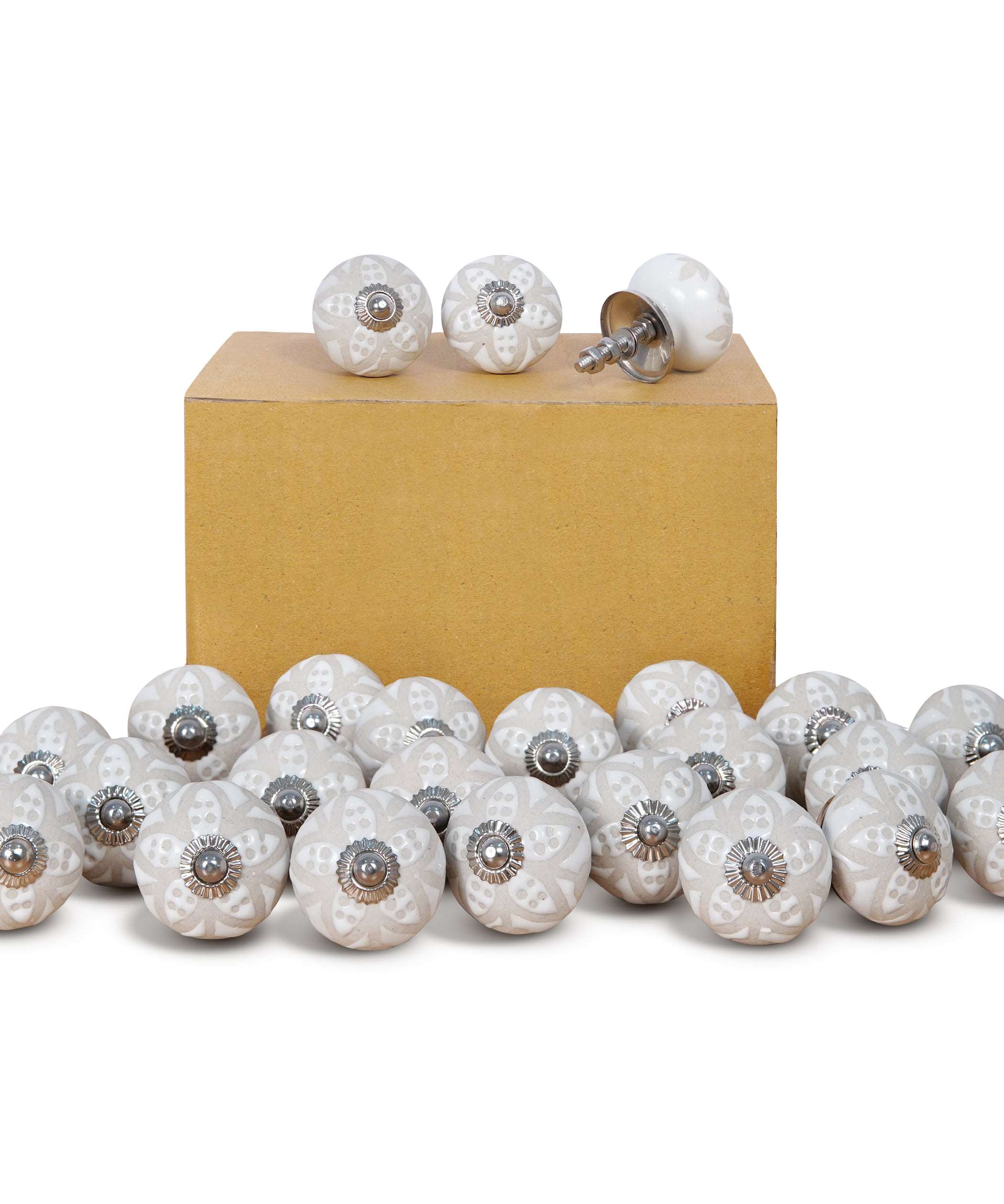 Kitchen knobs for cabinets | Decorative knobs | White cabinet knobs | LuxeDesigns