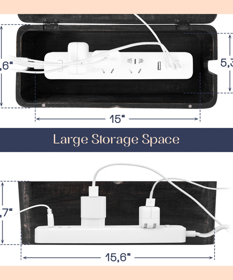 Cable Management Wood Box (IND-BlackMangoBox) – LuxeDesigns